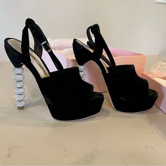 Sophia Webster | Shoes | Sophia Webster Natalia Velvet Crystal Heels ...